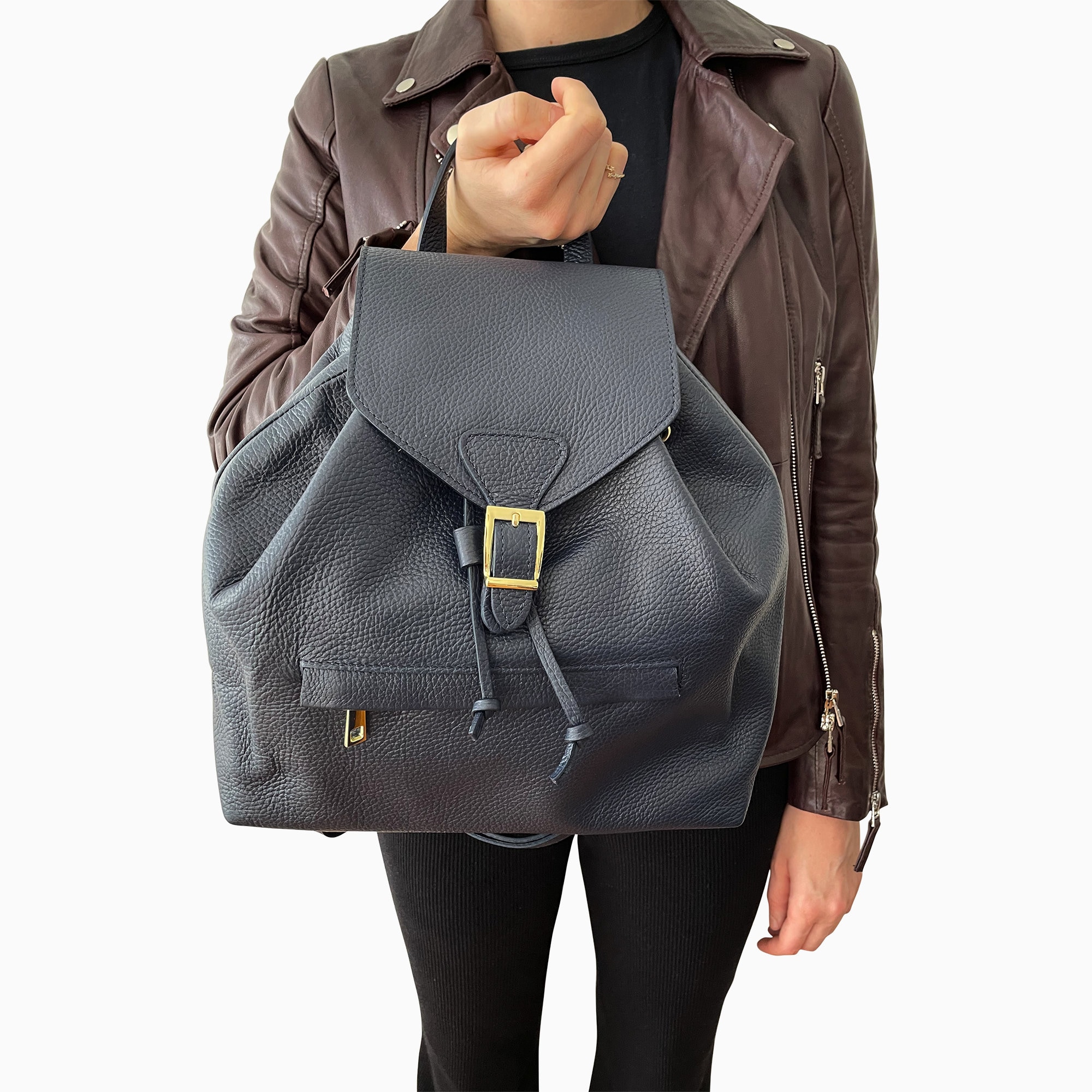 Blue Backpack Leather Backpack Purse Blue Leather Backpack Leather ...