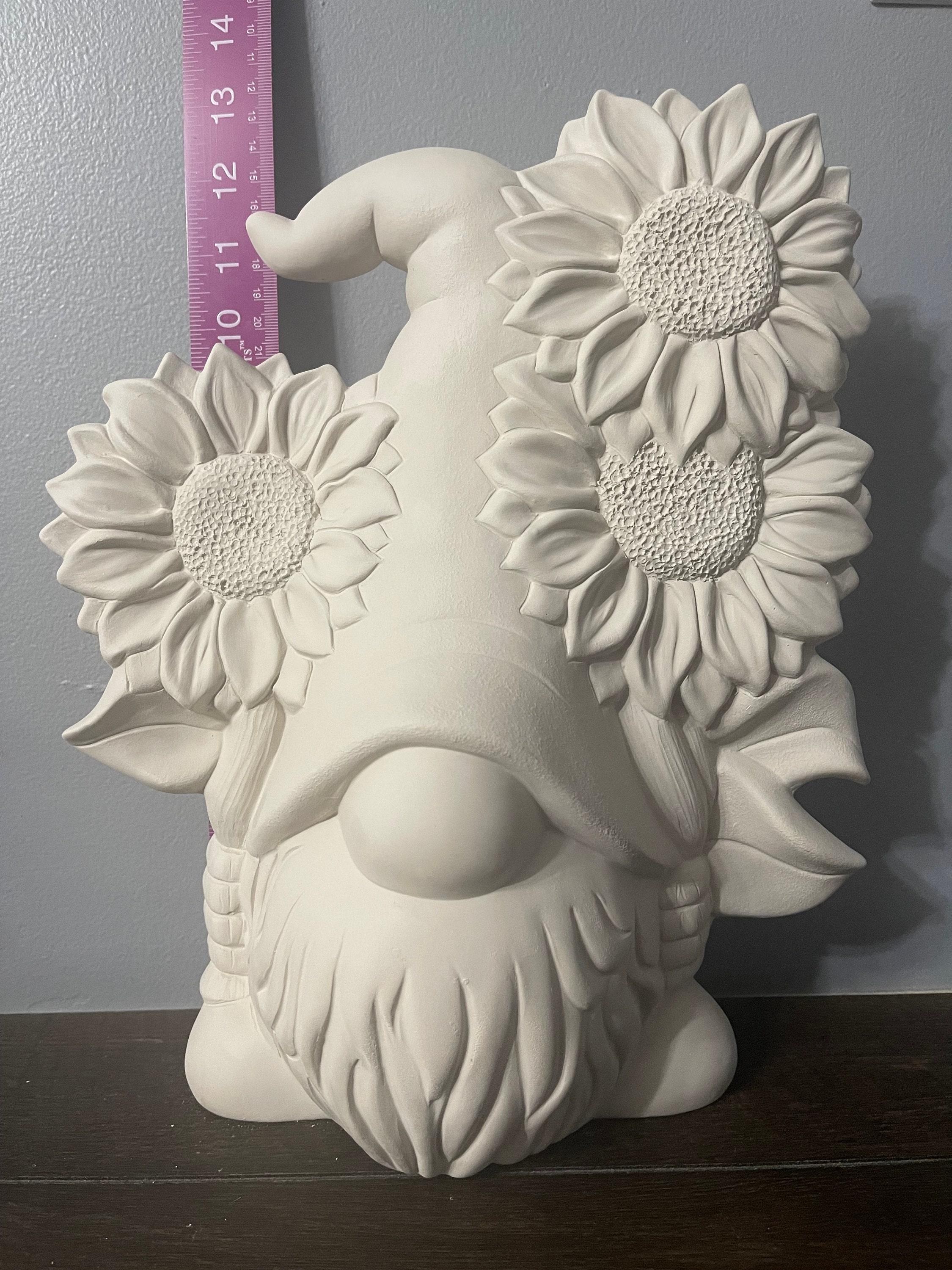 Ready to Paint Ceramic Bisque, Gnome With Sunflowers - Etsy