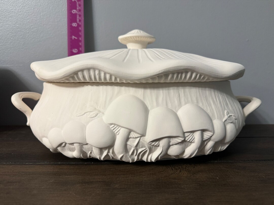 Ready to Paint Ceramic Bisque, Mushroom Casserole Dish - Etsy