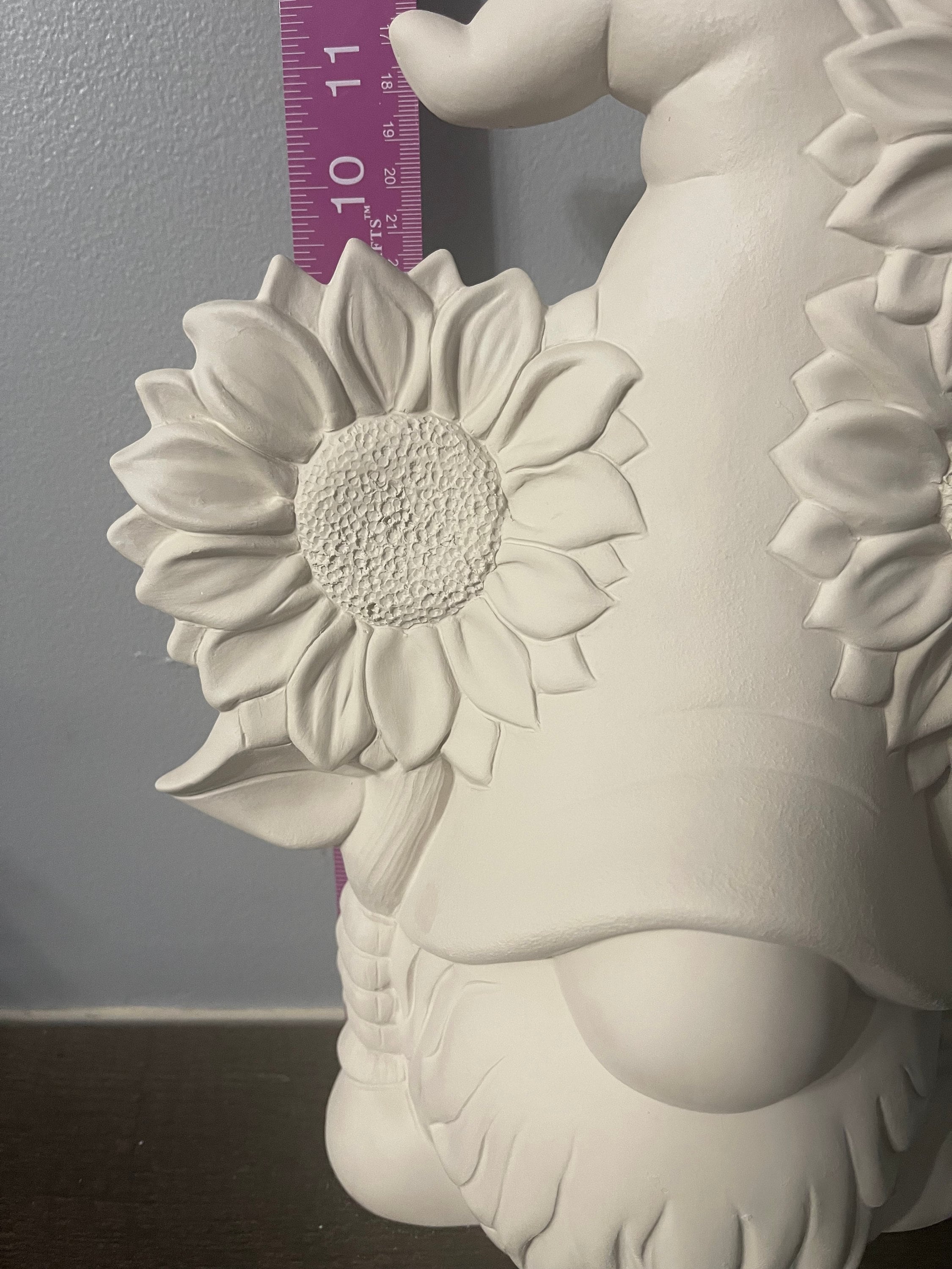 Ready to Paint Ceramic Bisque, Gnome With Sunflowers - Etsy