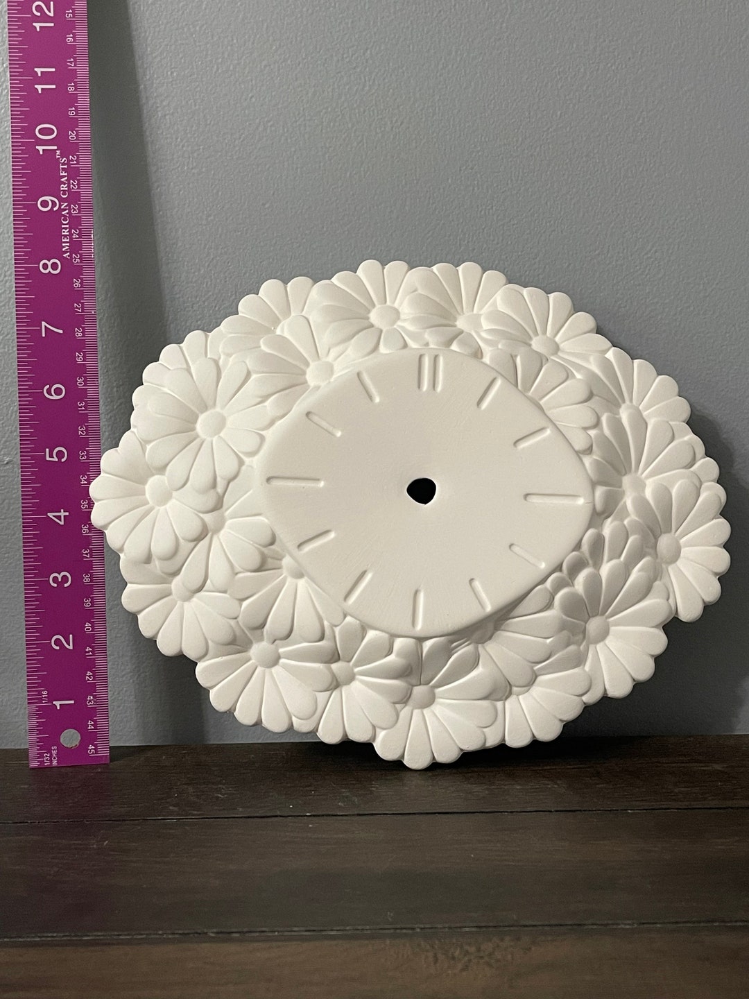 Ready to Paint Ceramic Bisque, Daisy Clock - Etsy