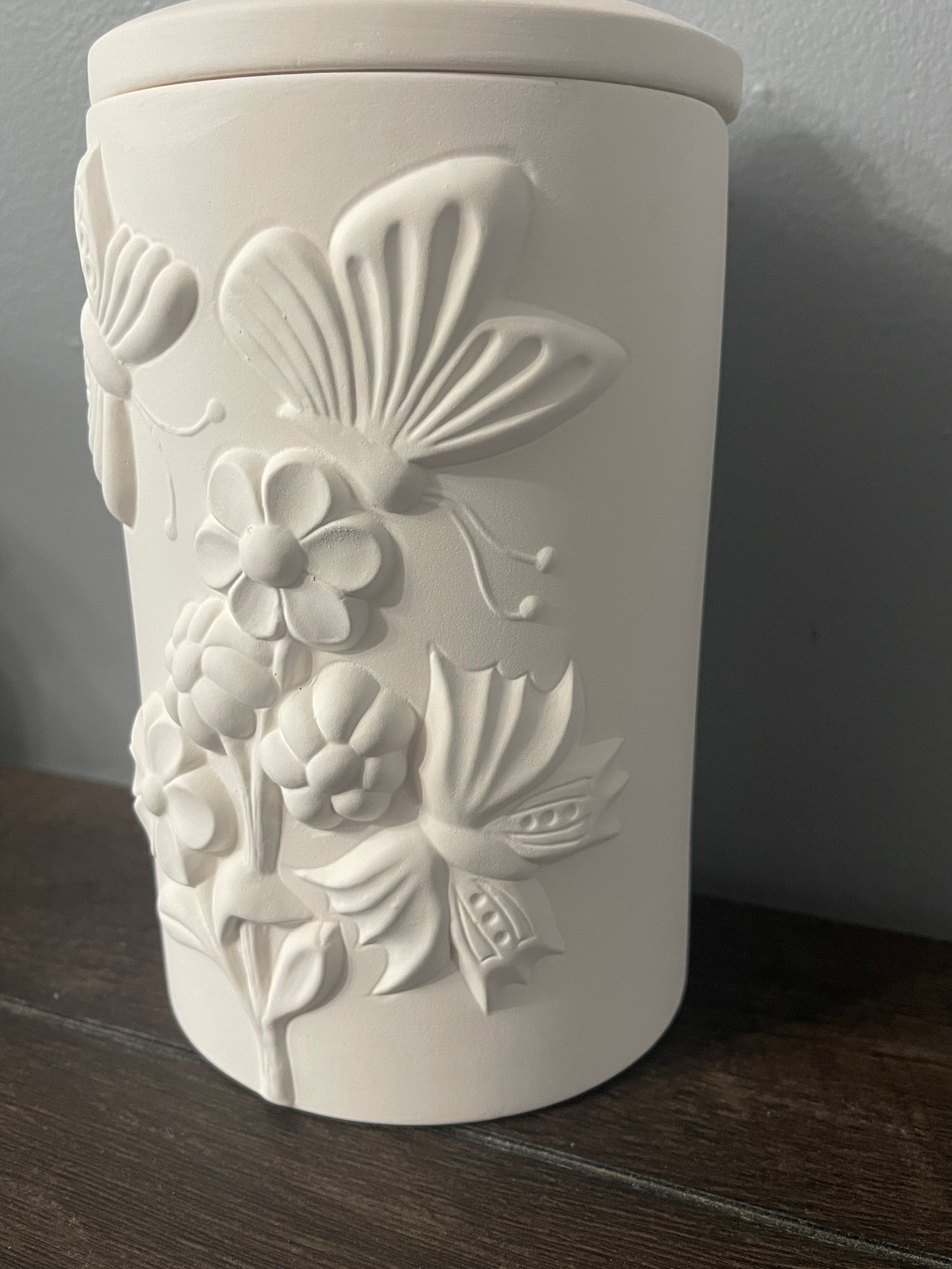Ready to Paint Ceramic Bisque, Butterfly Canister - Etsy