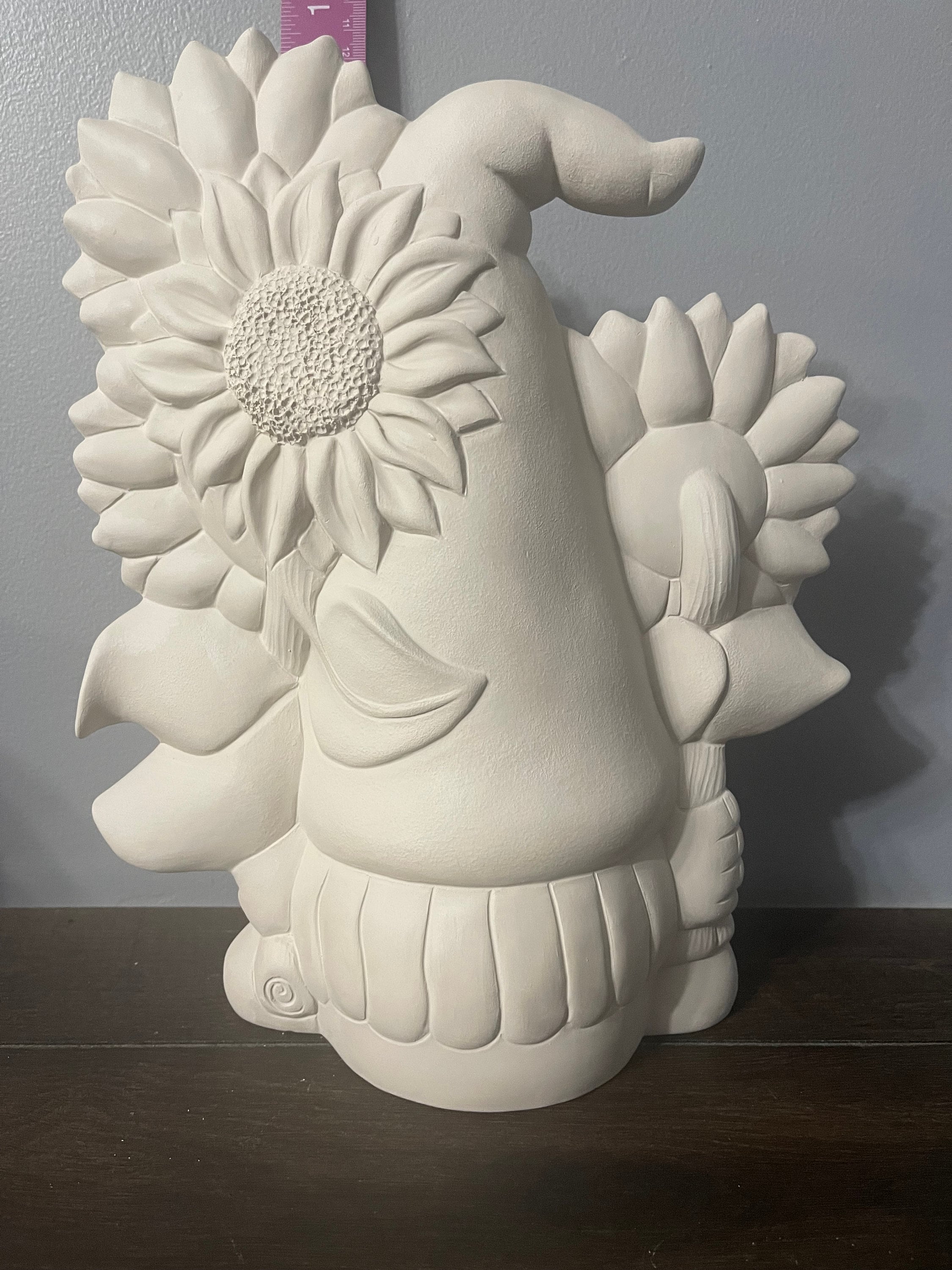 Ready to Paint Ceramic Bisque, Gnome With Sunflowers - Etsy