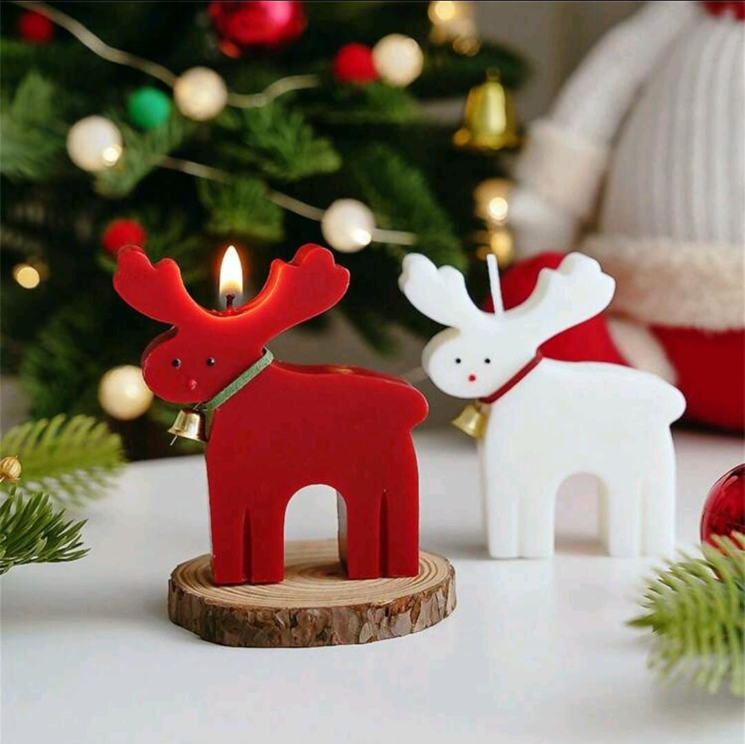 Handmade Christmas Reindeer Candle Set: Scented Soy Wax Aroma Decor (3 ...