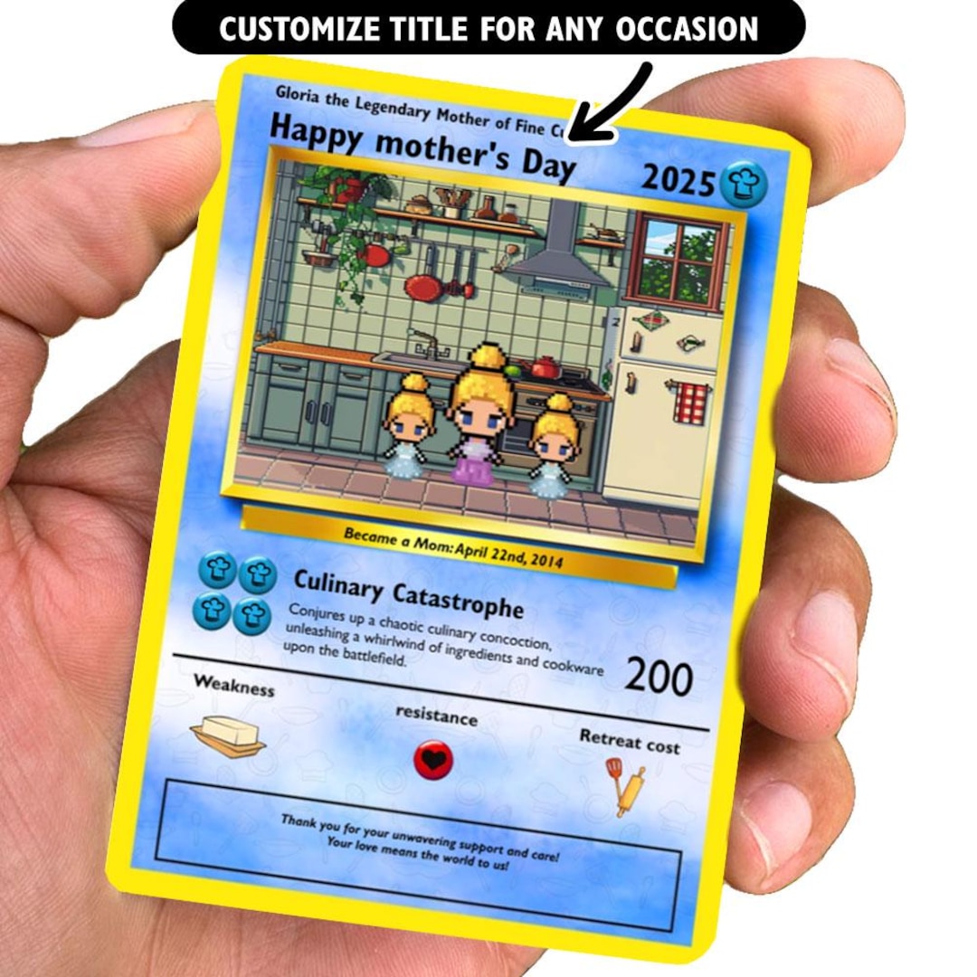 Personalized Poke Chef Mom Card - Custom Mom Gift - Mother's Day Gifts ...
