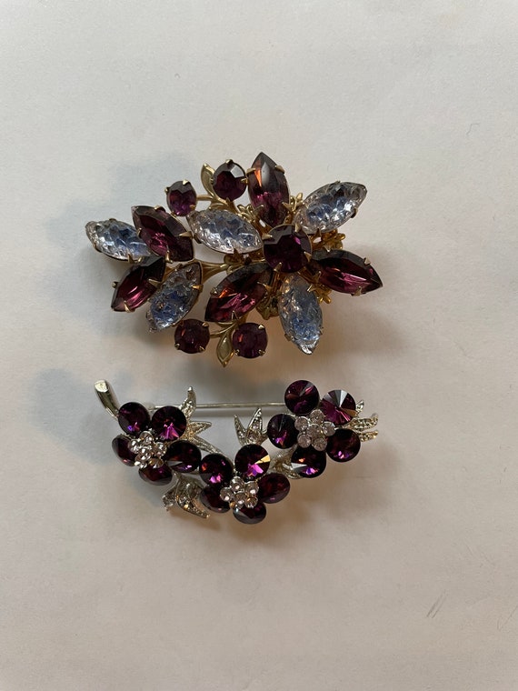 Vintage flower brooches - Gem