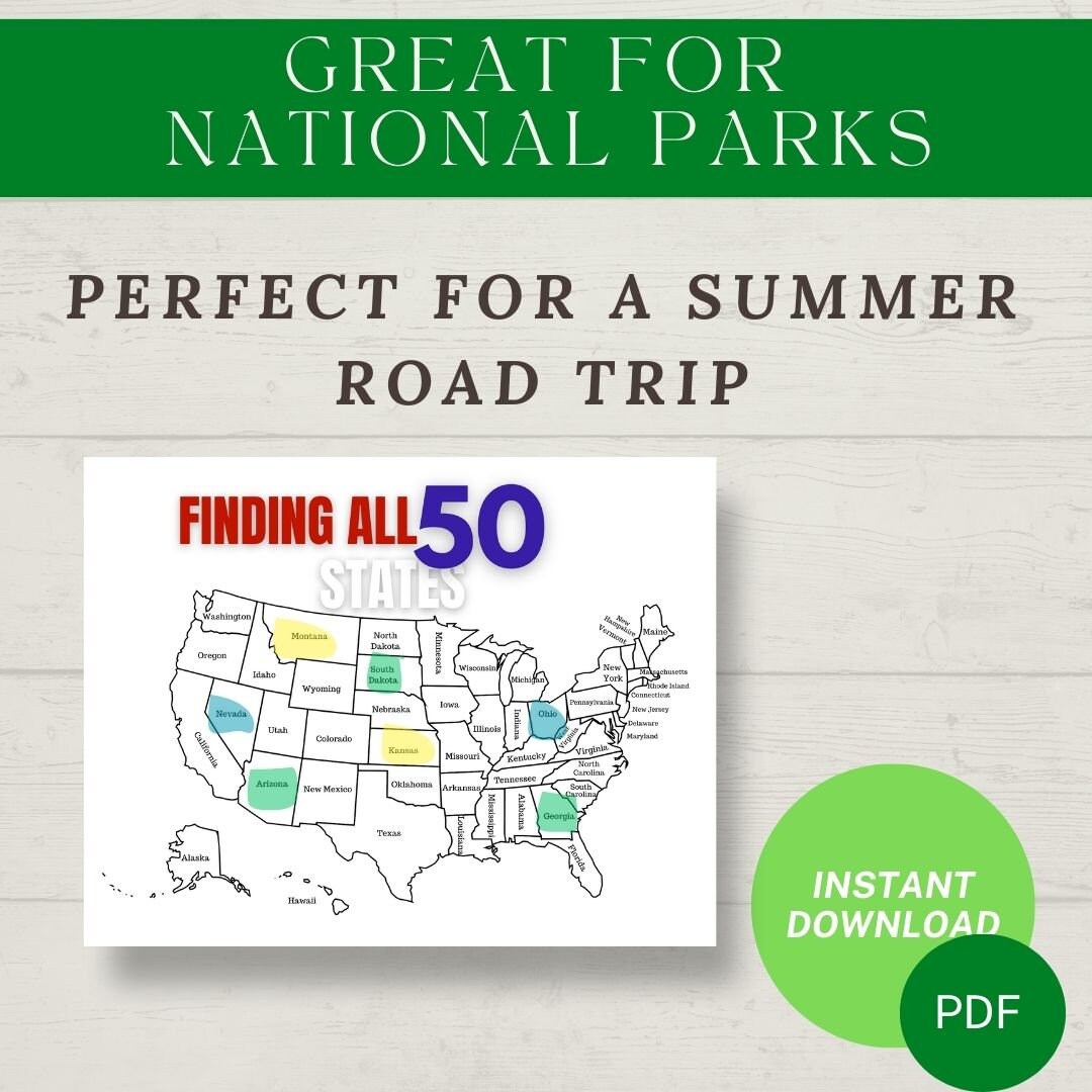 Map License Plate Scavenger Hunt for Road Trips - Etsy