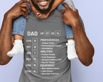 Dnd Dad Character Sheet Shirt - Etsy