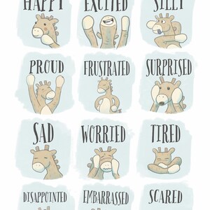 Charming Giraffe Emotions Wall Art - Perfect for Children, Kids ...