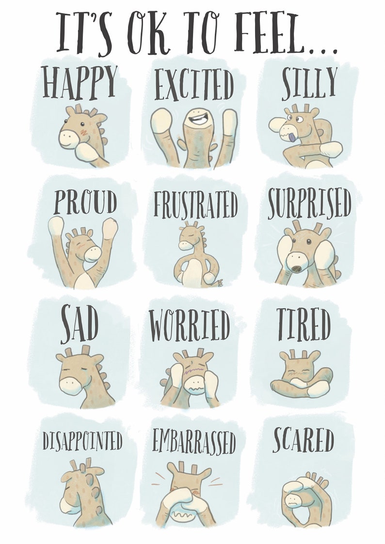 Emotions Poster digital, Feelings Chart, Emotions Print, Printable Wall ...