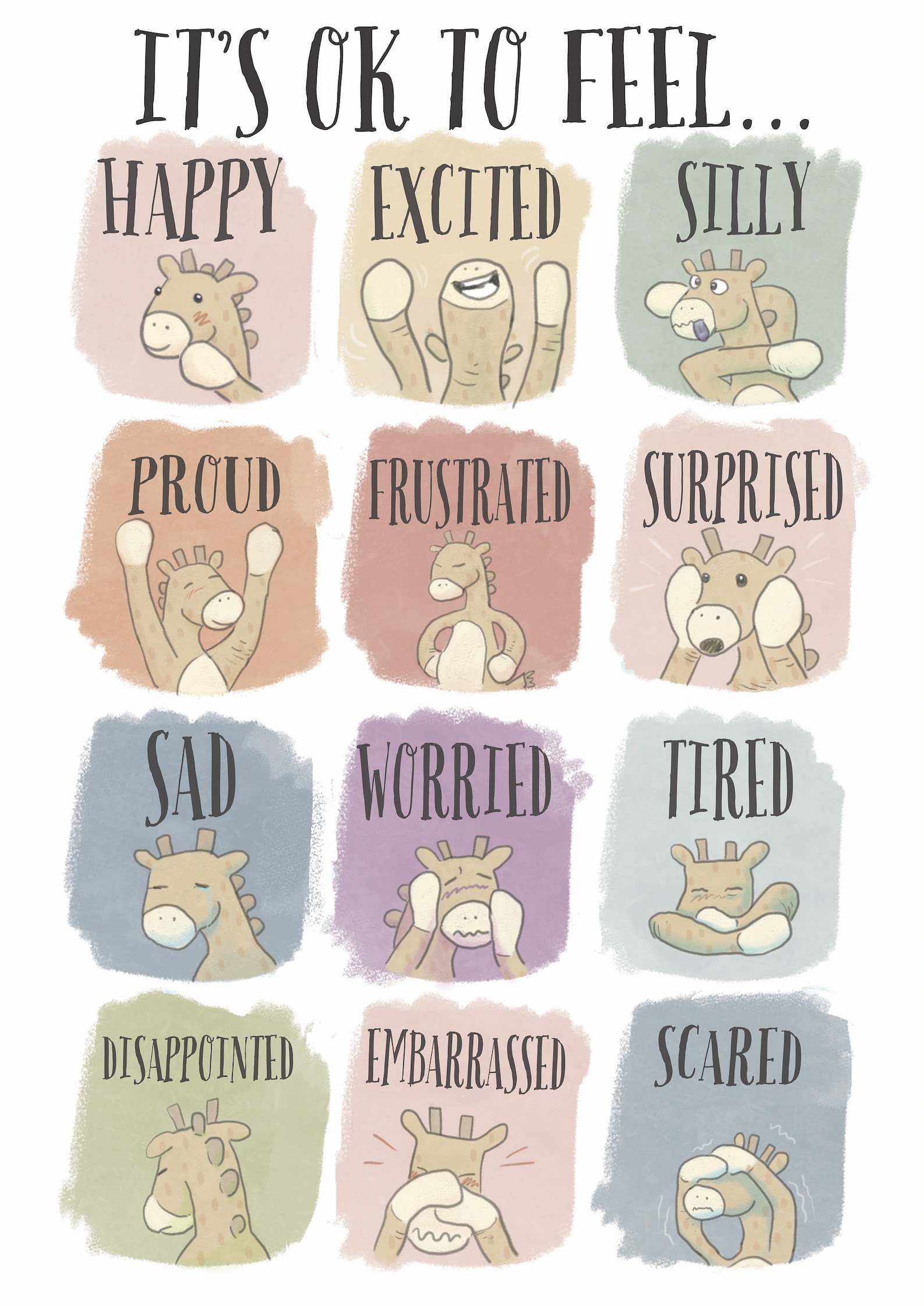 Emotions Poster digital, Feelings Chart, Emotions Print, Printable Wall ...