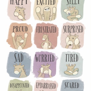 Charming Giraffe Emotions Wall Art - Perfect for Children, Kids ...