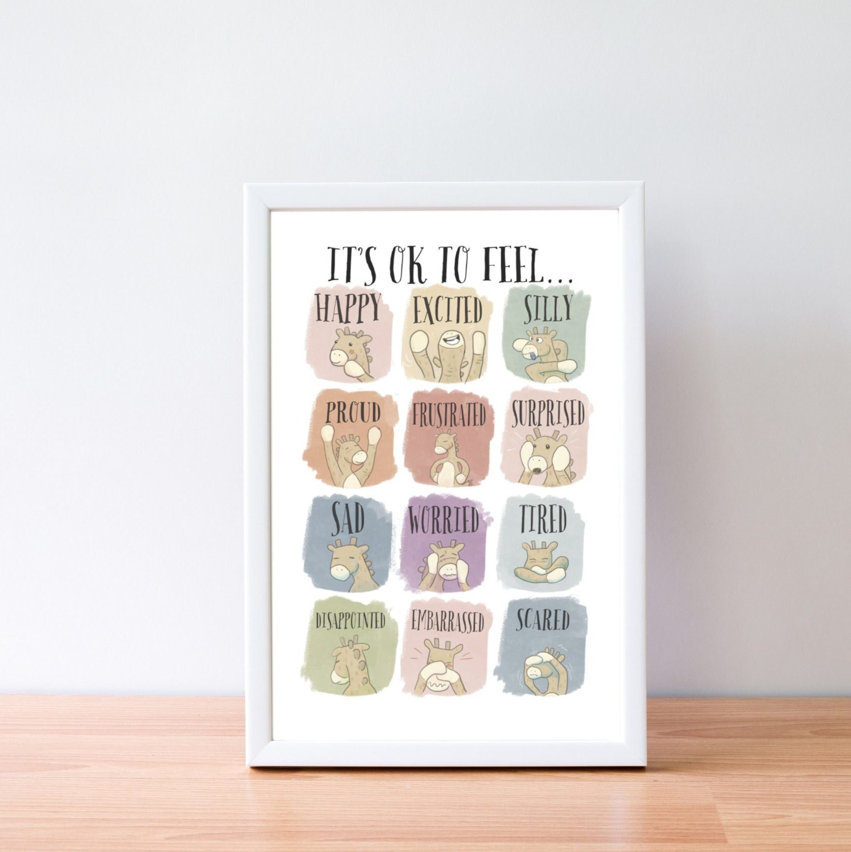 Emotions Poster digital Feelings Chart Emotions Print - Etsy