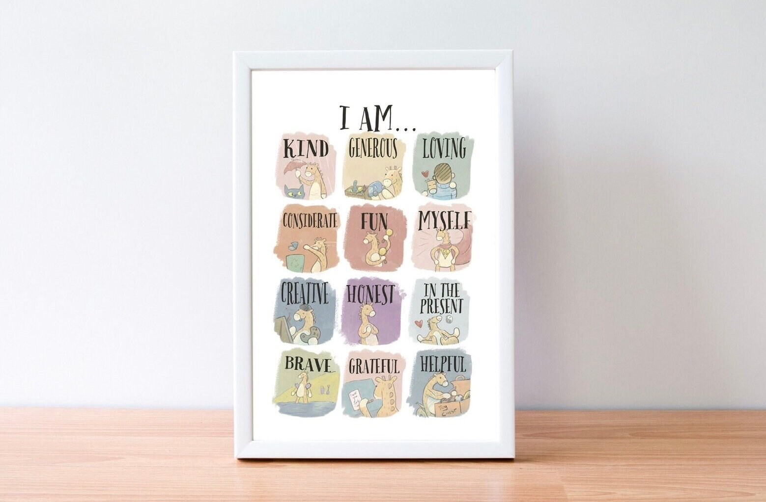 Values Poster digital, Educational, Kids Chart, Positive Affirmation ...