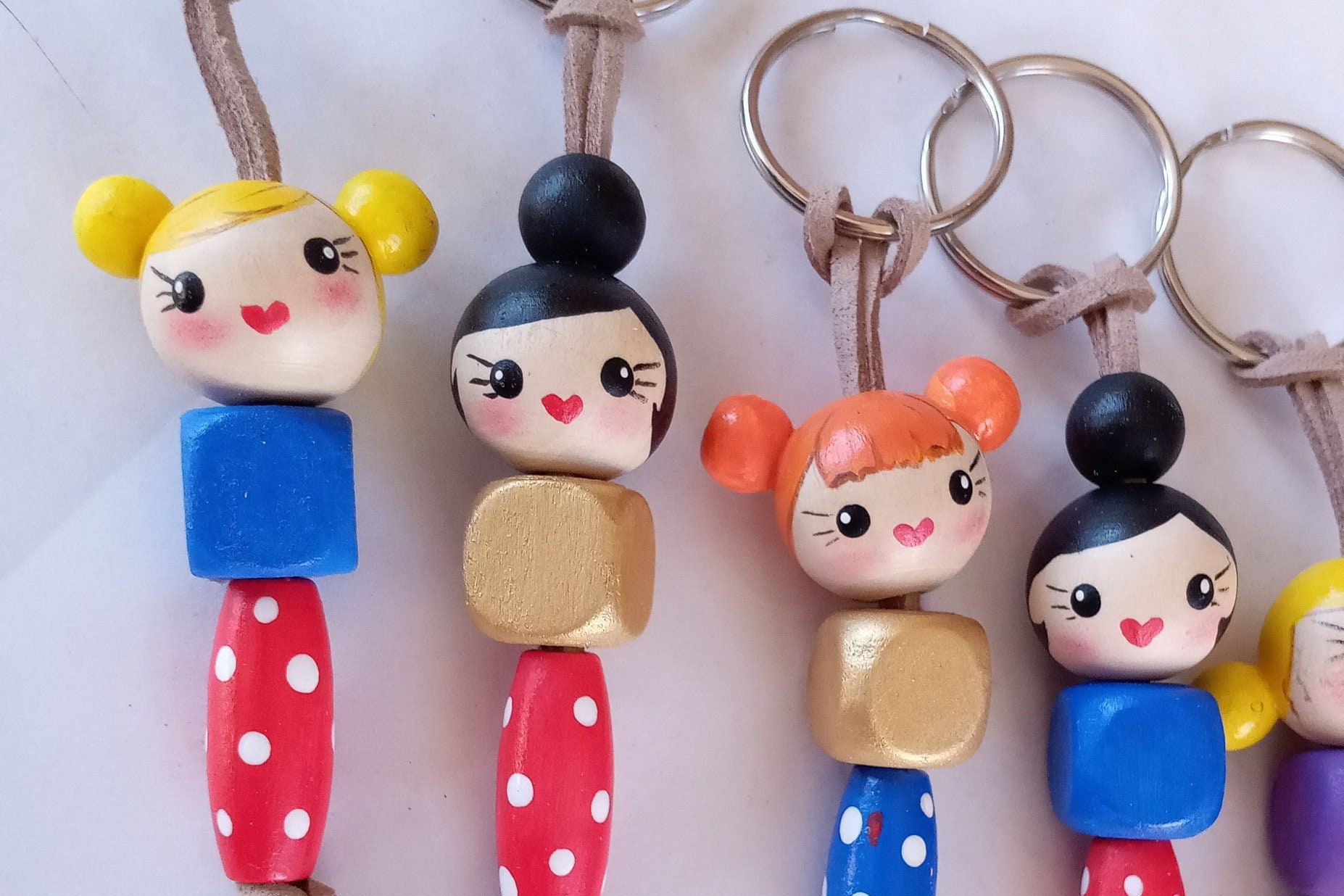 Beaded Doll Keyring,rare and Unique Hand Painted - Etsy