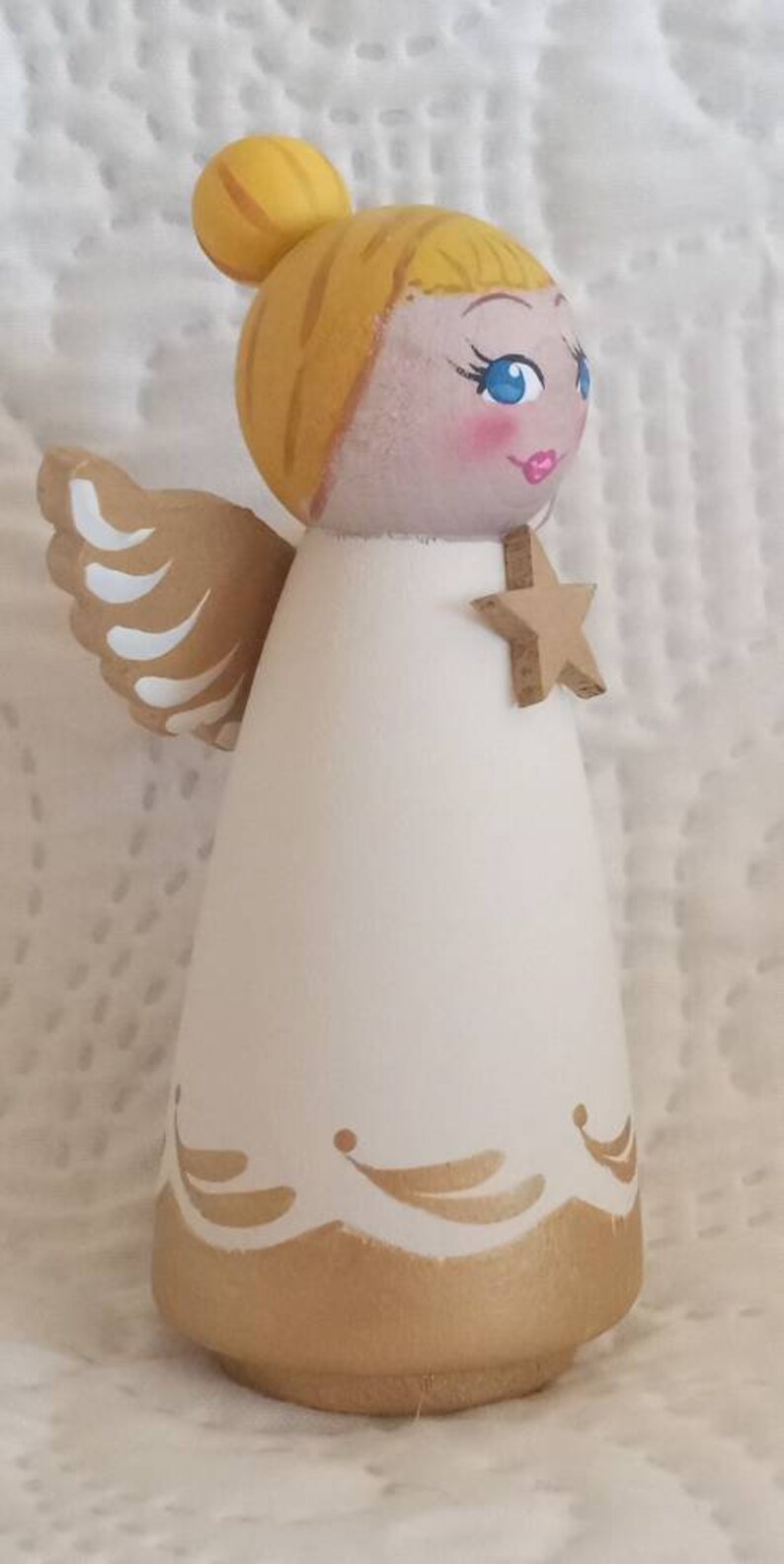 Wooden Peg Angel - Etsy