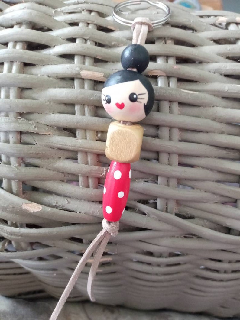 Beaded Doll Keyring,rare and Unique Hand Painted - Etsy