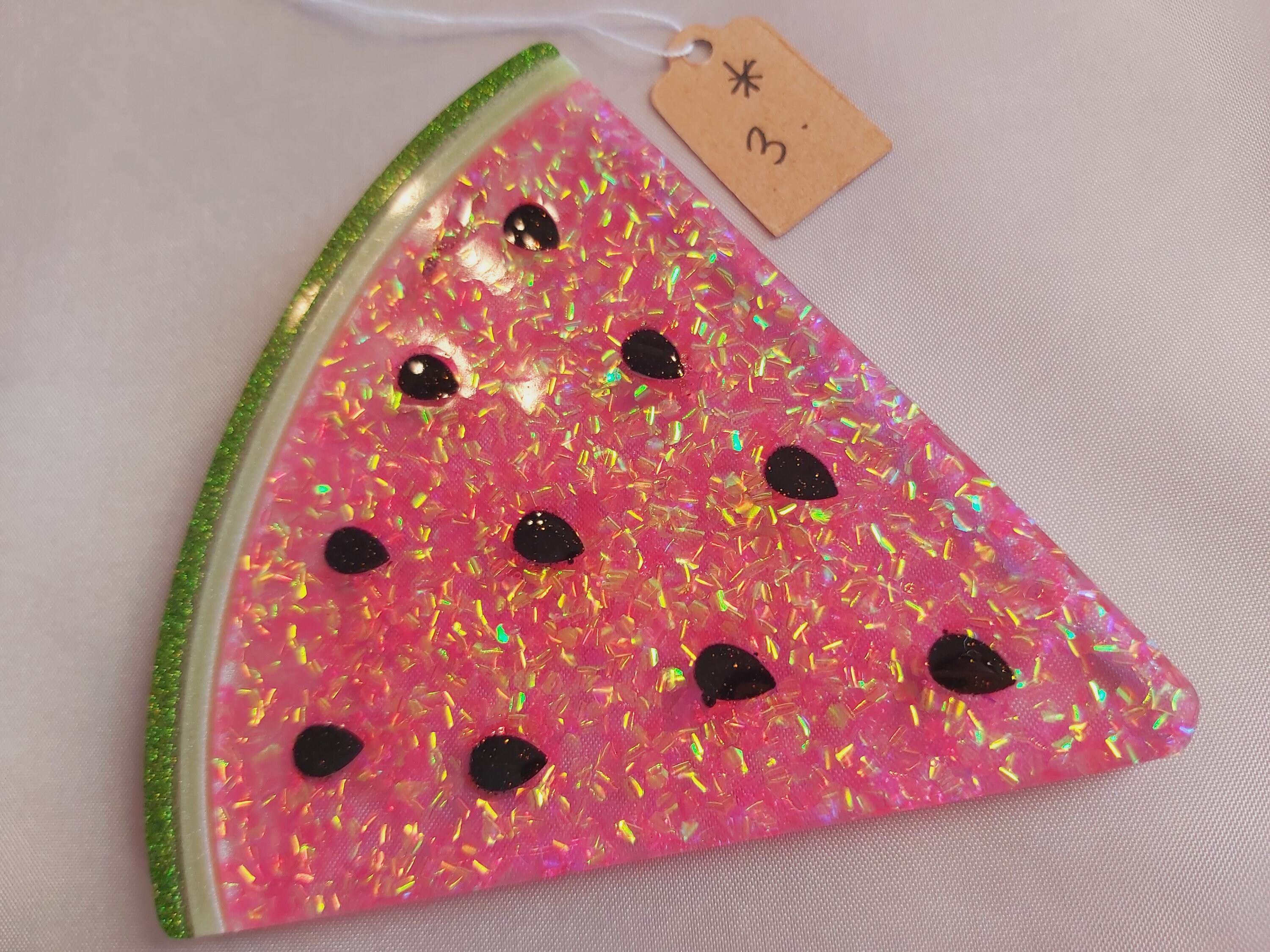 Glittery Melon Slice Coaster Resin Fruit Coaster Thresher - Etsy