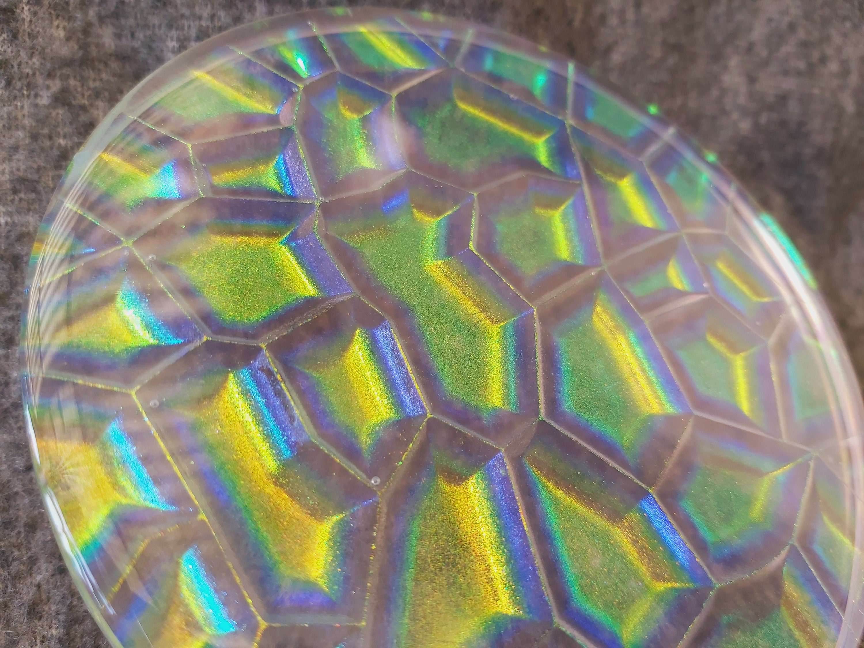 Coaster With Colourshifting Illusion Pigment Transparent 10cm Diam ...