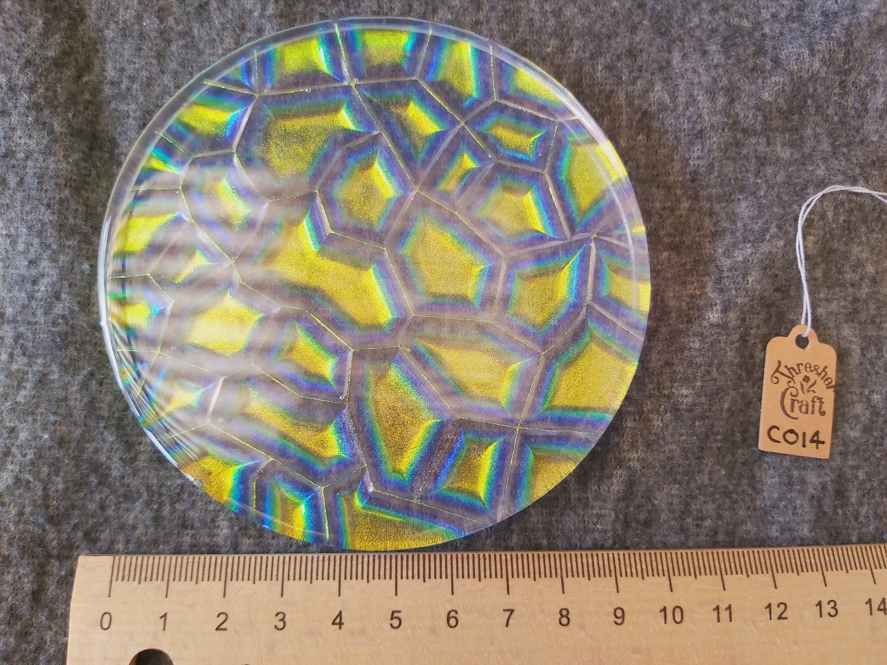 Coaster With Colourshifting Illusion Pigment Transparent 10cm Diam ...