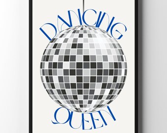 DANCING QUEEN POSTER, Dancing Queen Retro Print, Dance Print, Dancing ...