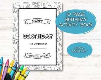 Birthday Party Activity Book - Etsy
