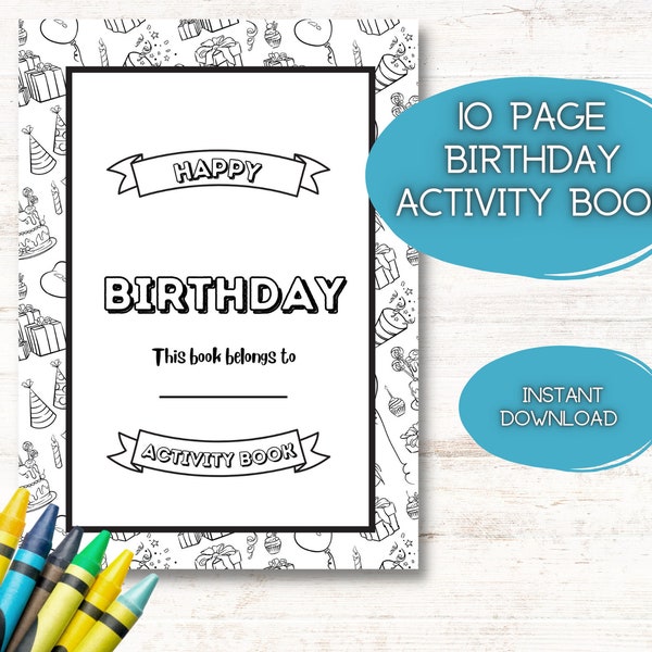 Birthday Activity Book - Etsy