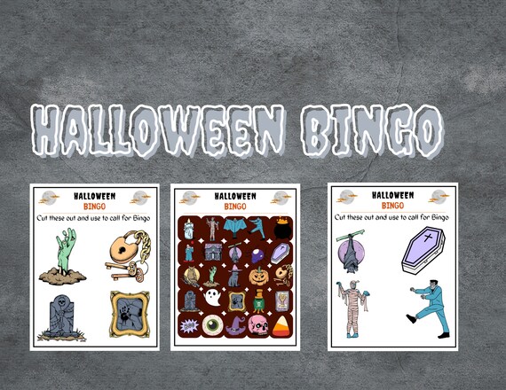Halloween Bingo Playing Cards Printable Instant Download - Etsy