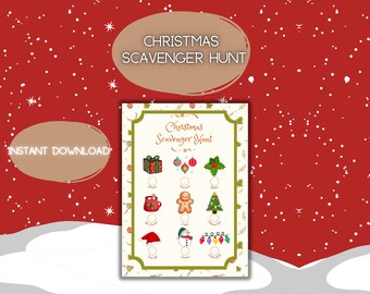 HOLIDAY Scavenger Hunt Printable Game, Holiday Party, Game Night, Kids ...