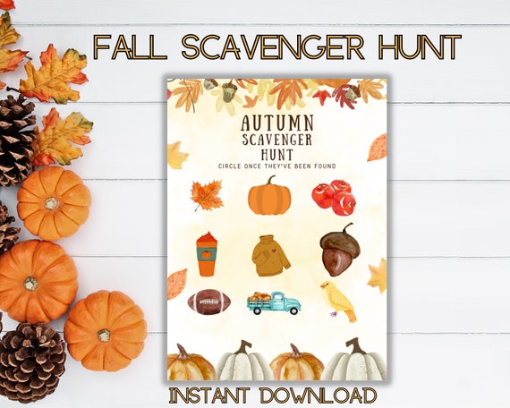 Fall Scavenger Hunt - Etsy