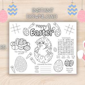 Easter Placemat, Easter Coloring Sheet, Printable Easter Activities ...