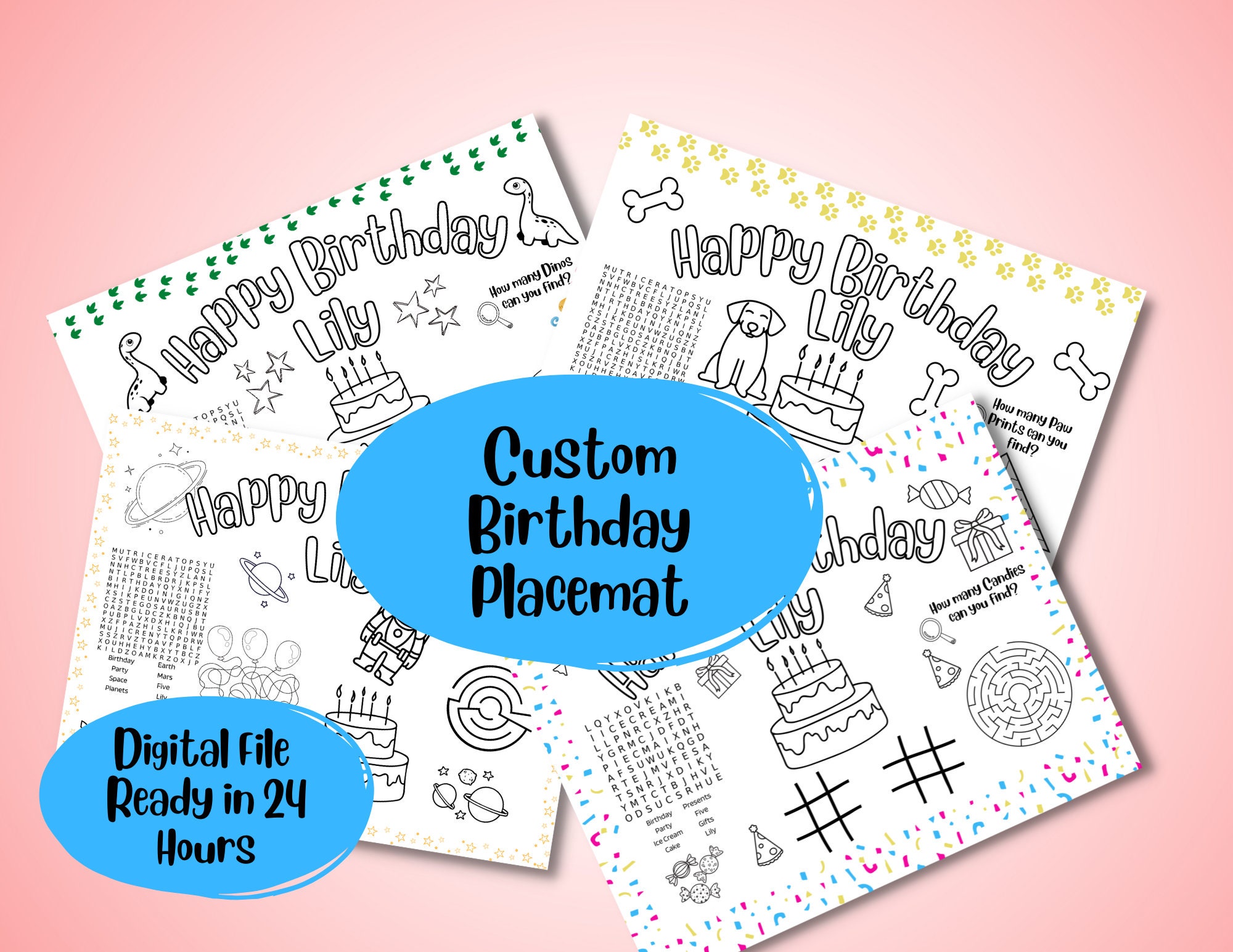 Custom Birthday Place Mat - Etsy