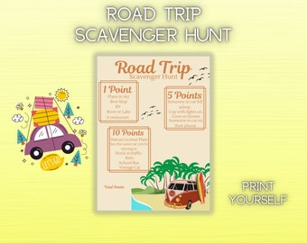 Road Trip Scavenger Hunt Car Game - Etsy