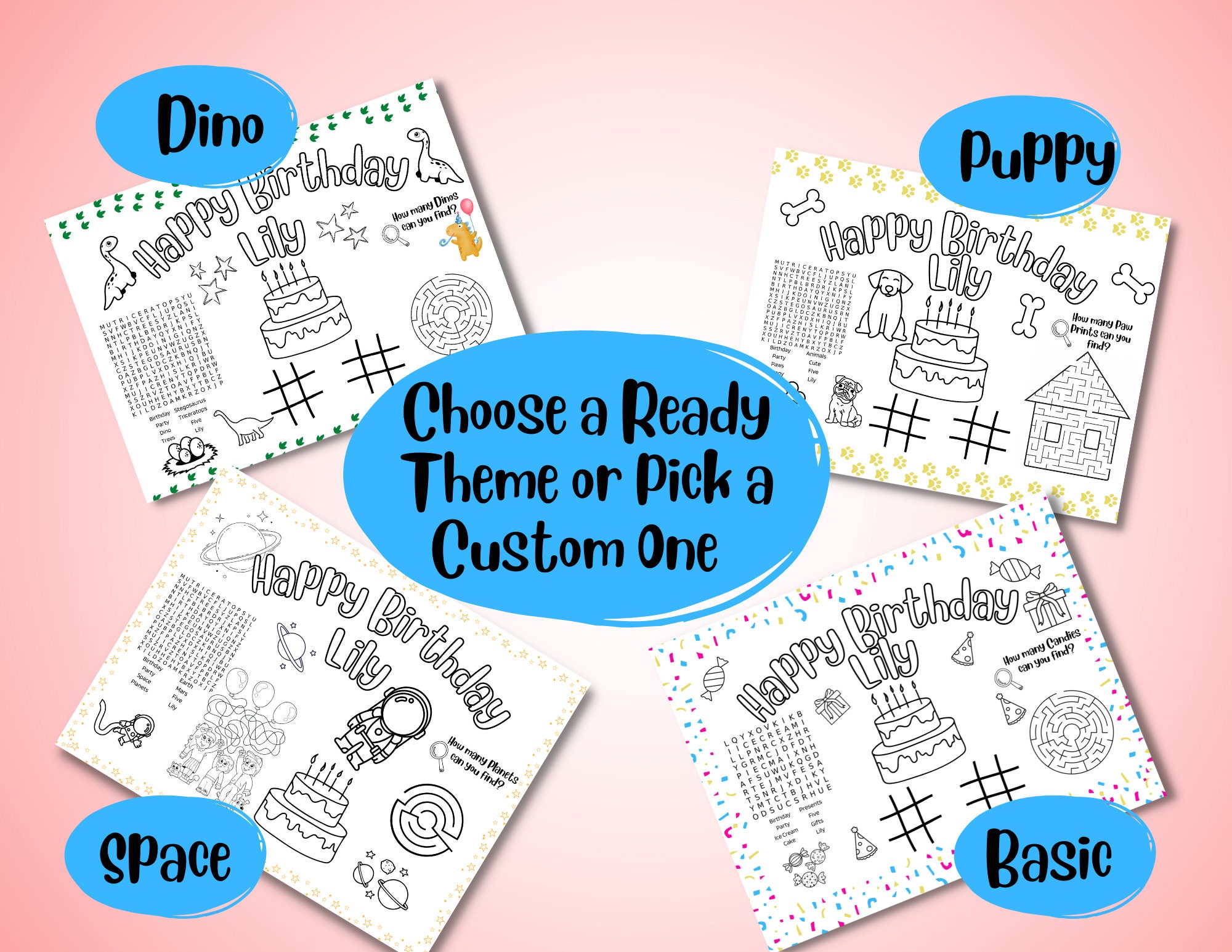 Custom Birthday Place Mat - Etsy