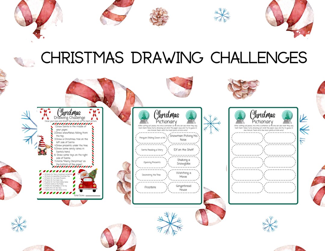 Christmas Drawing Challenges - Etsy