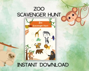 Printable Safari Wildlife Checklist | Zoo Scavenger Hunt for Kids ...
