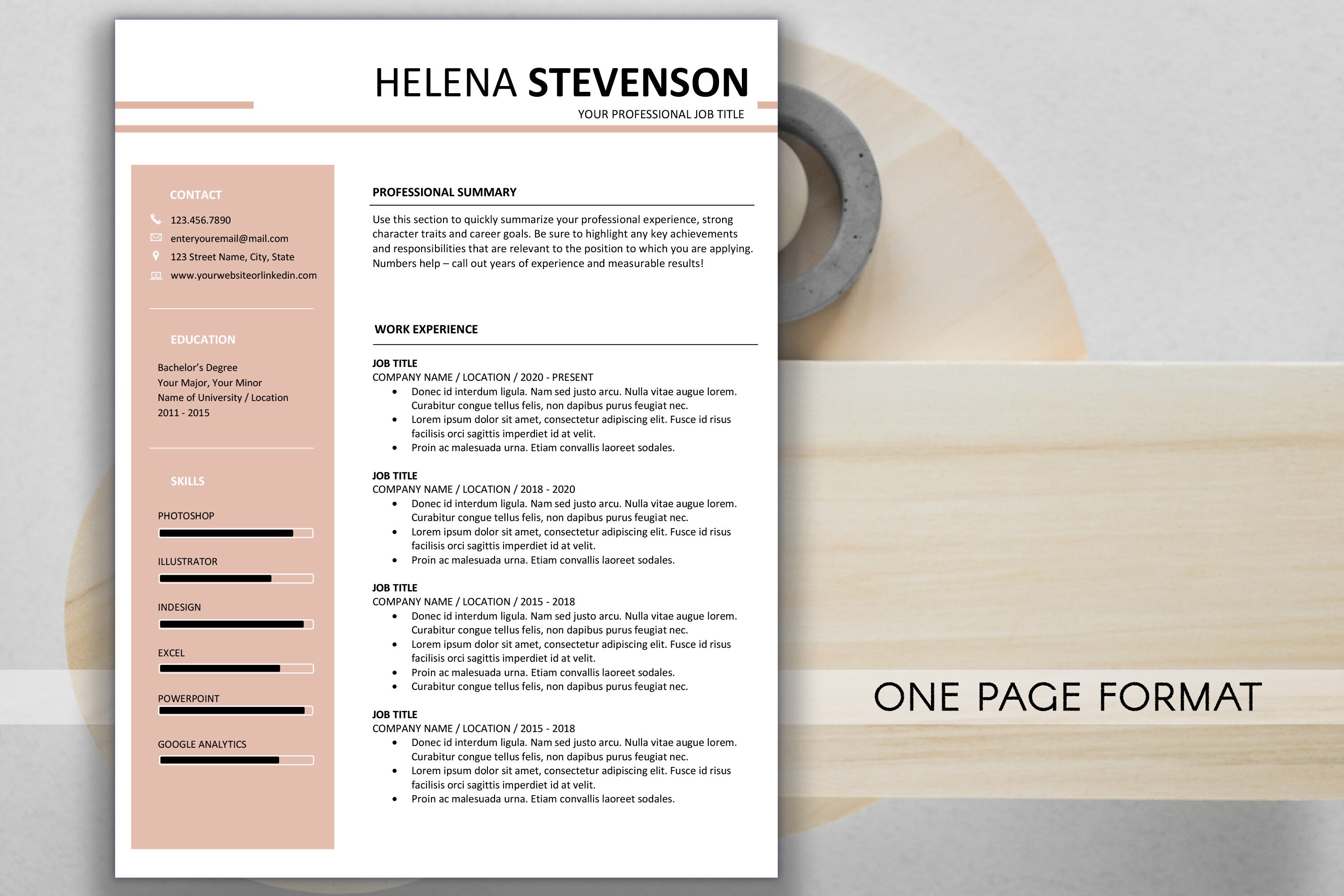Creative, Boho, Minimal Resume Template Word CV 1, 2 Page Resume Cover ...