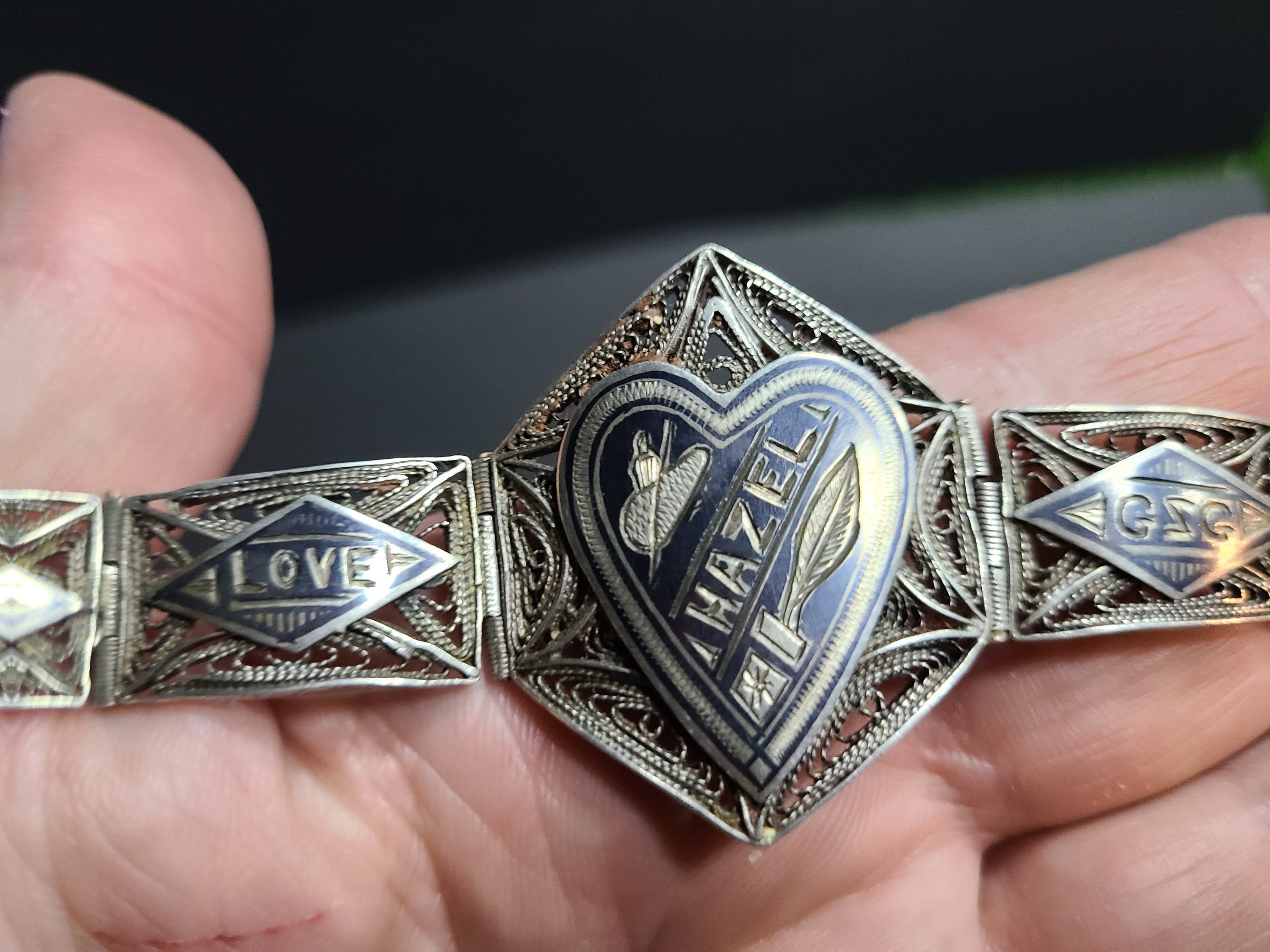 WWII 1940s Sweetheart Very SILVER BRACELET From a Loved One at War - Etsy
