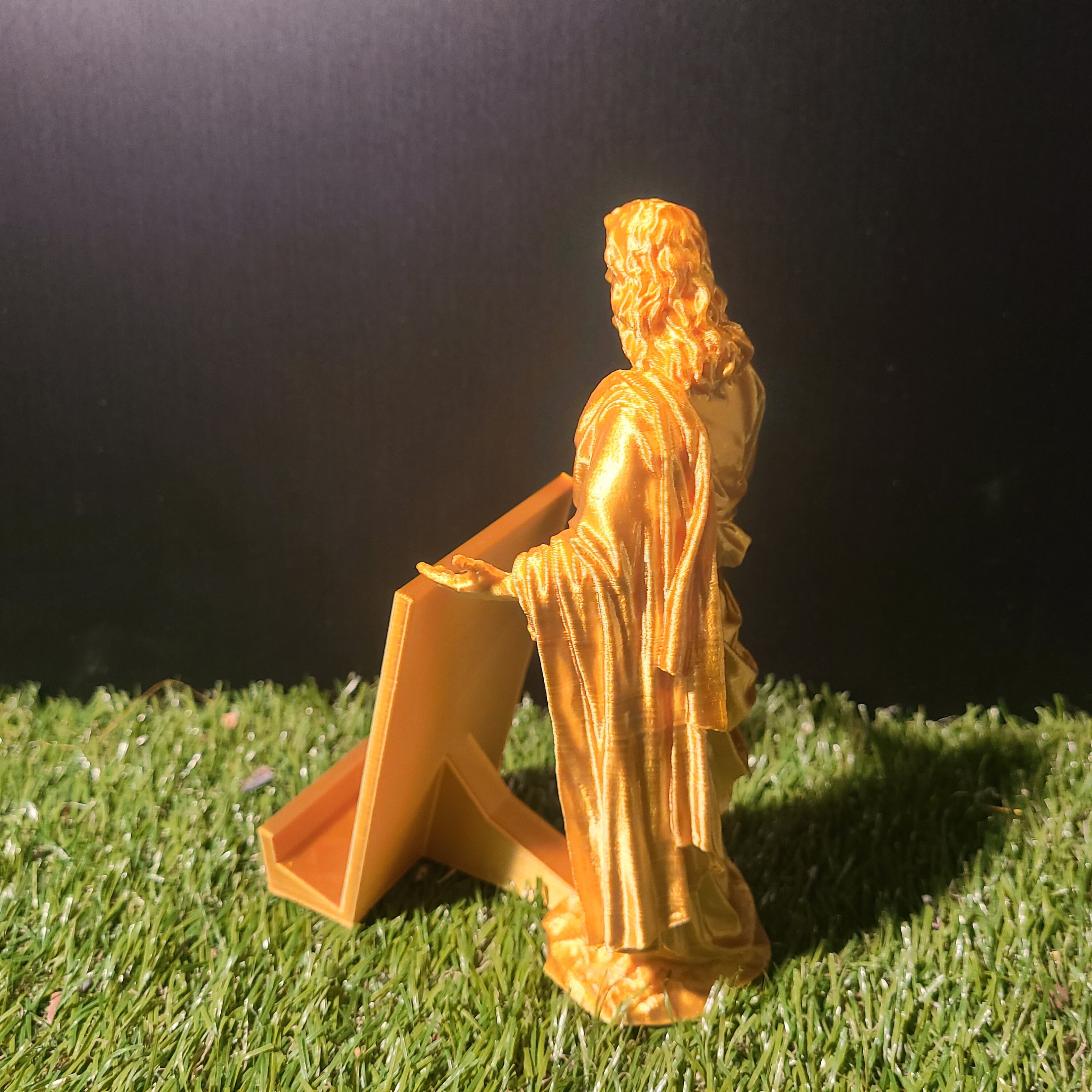 3D Printed Jesus Christ Phone Stand, Silk Gold PLA, Religious Gift - Etsy