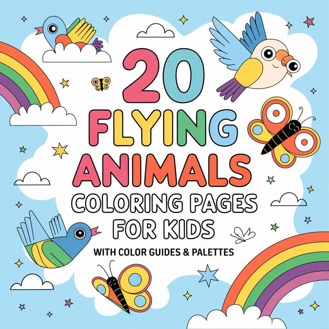 20 Flying Animals Coloring Pages for Kids With Color Guides and ...