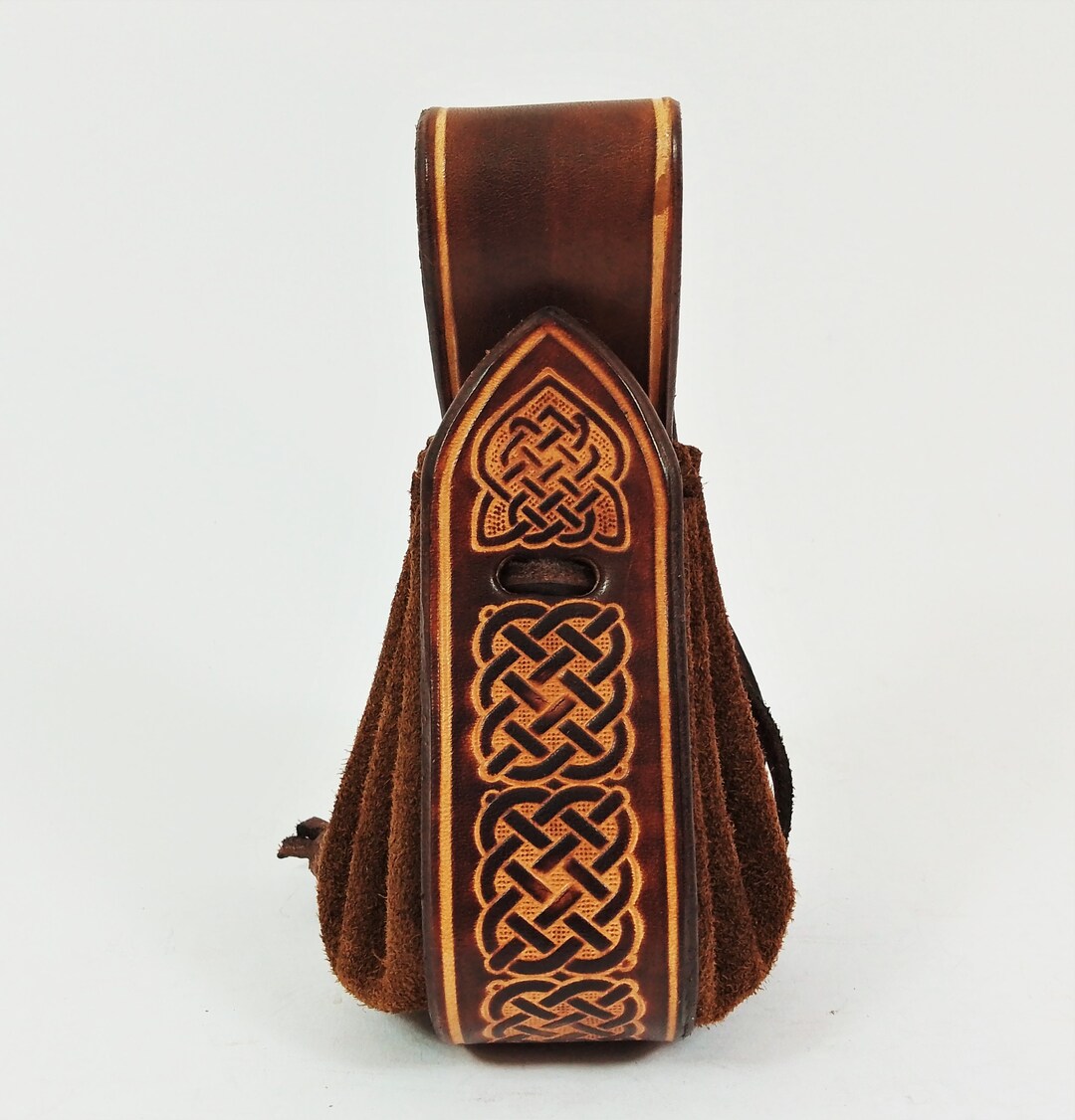 Leather Bag Viking Talersack Leather Brown Embossed Viking Bag Middle ...