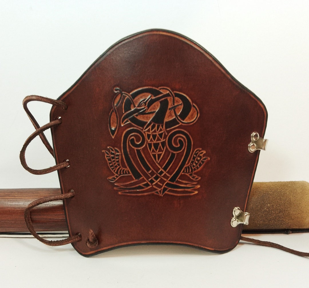 Armguard Celtic Bird Leather Brown Hallmarked Archery Traditional Bow ...