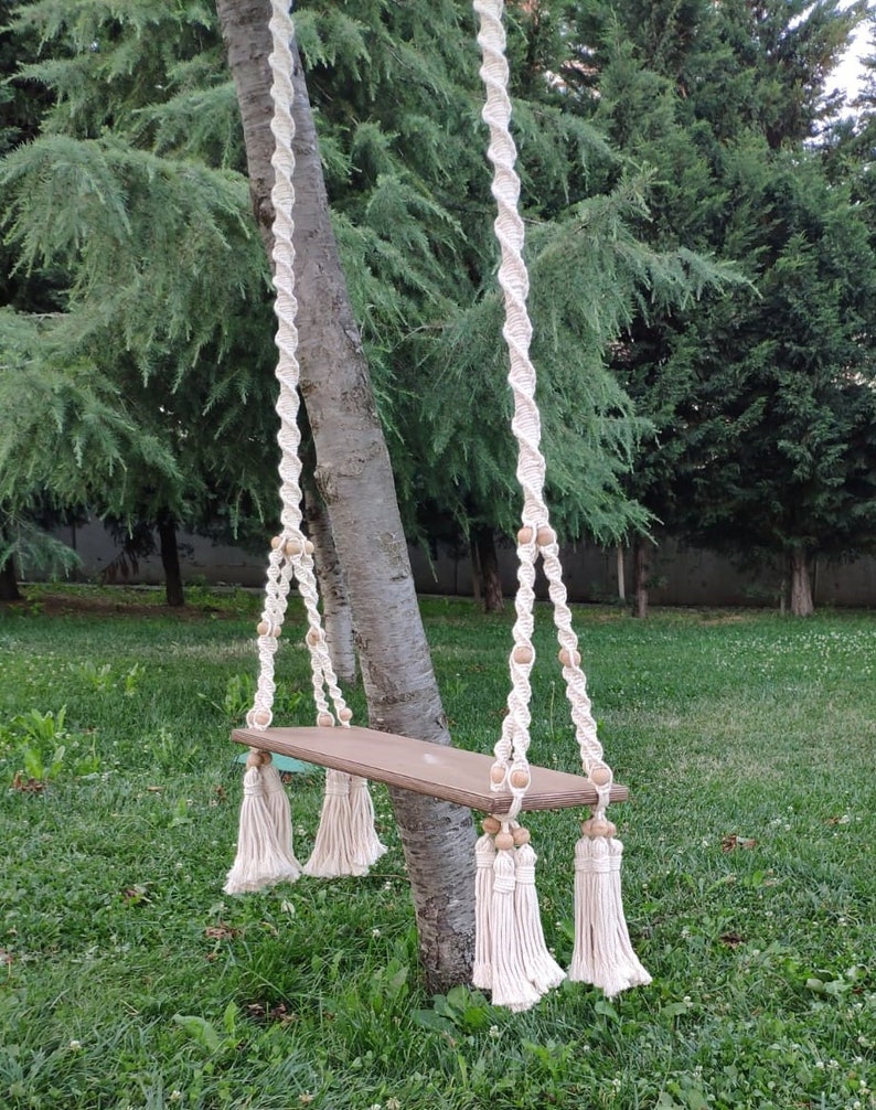 Swing Macrame Children/adultbackyard Swingboho Swing - Etsy