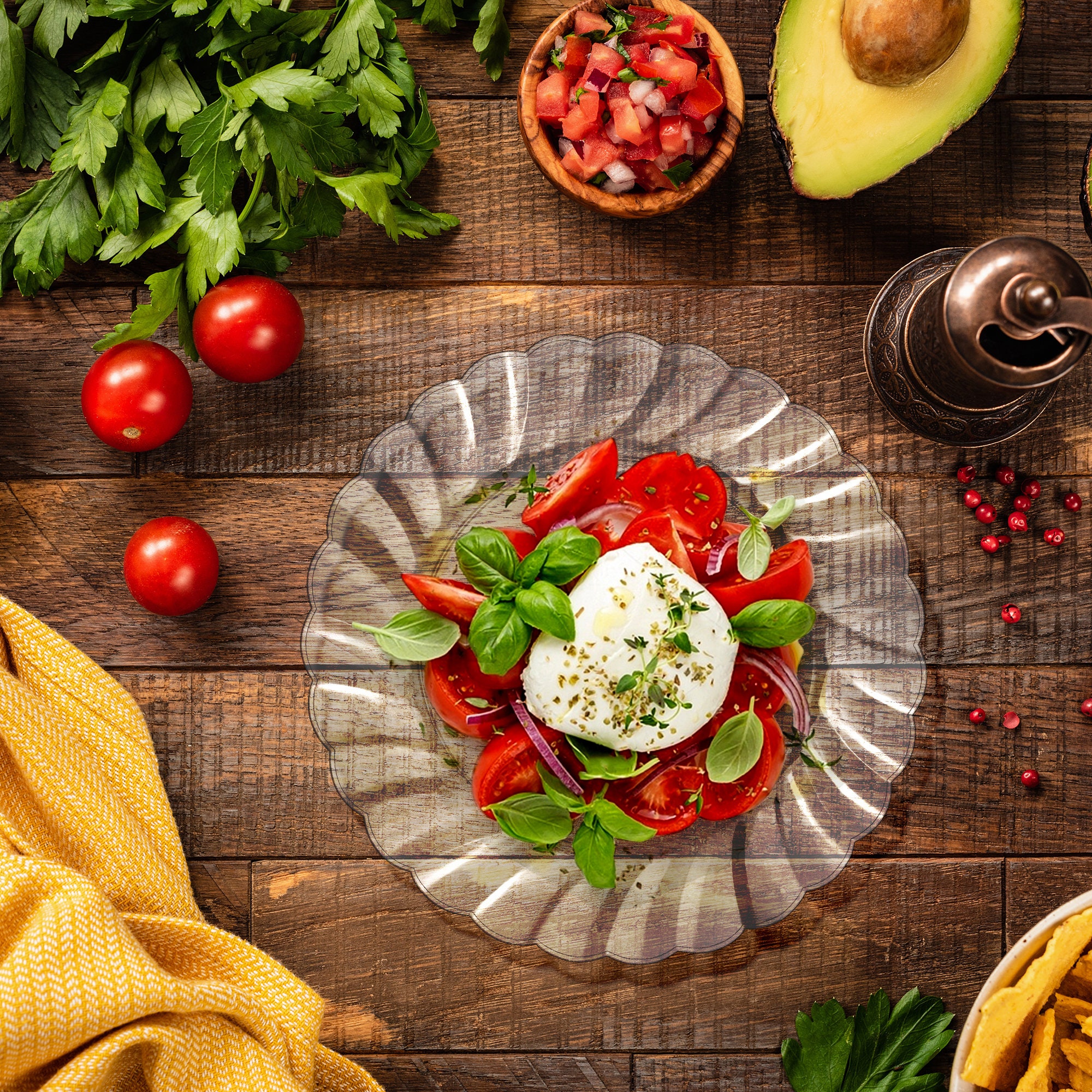 100 Pack Clear Fancy Plastic Plates Heavy Duty Elegant Smaller ...