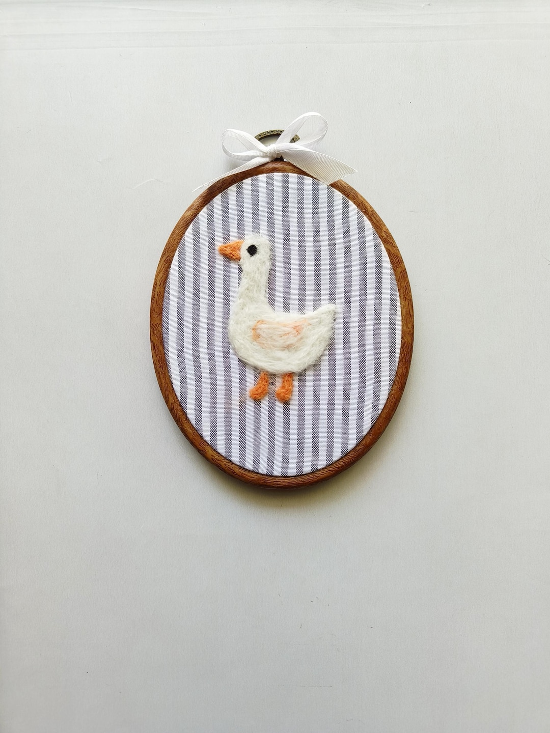 Needle Felted Goose Embroidery Hoop: Handmade Nursery Decor - Etsy