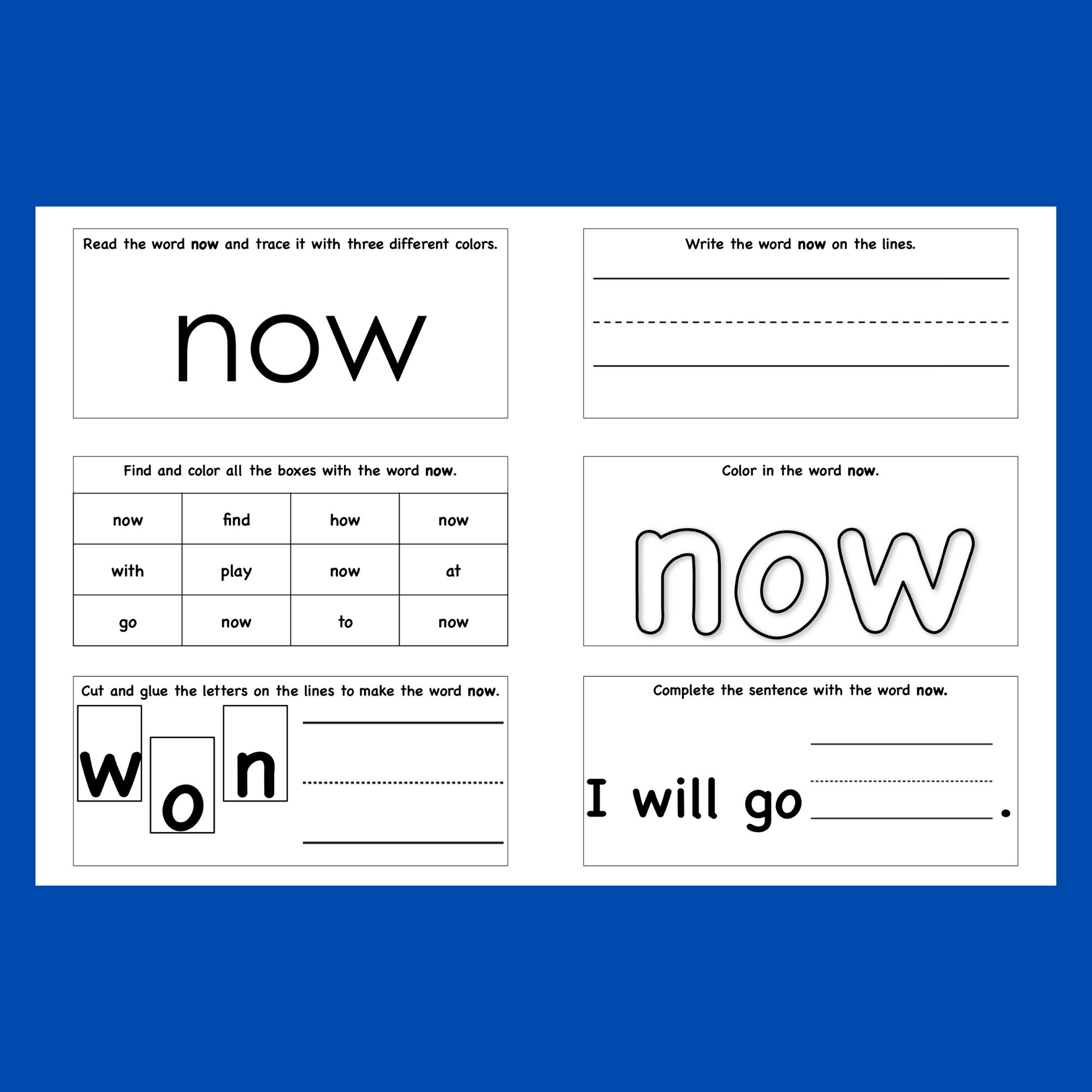 Sight Word Packet - Etsy