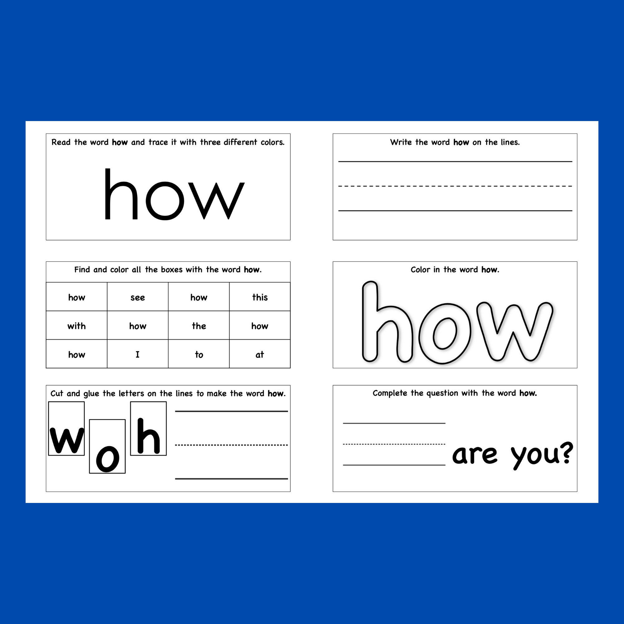 Sight Word Packet - Etsy