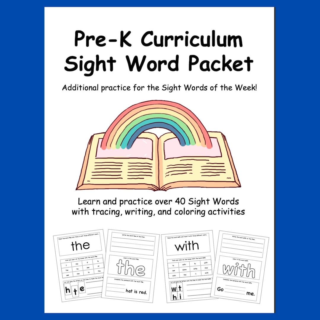 Sight Word Packet - Etsy