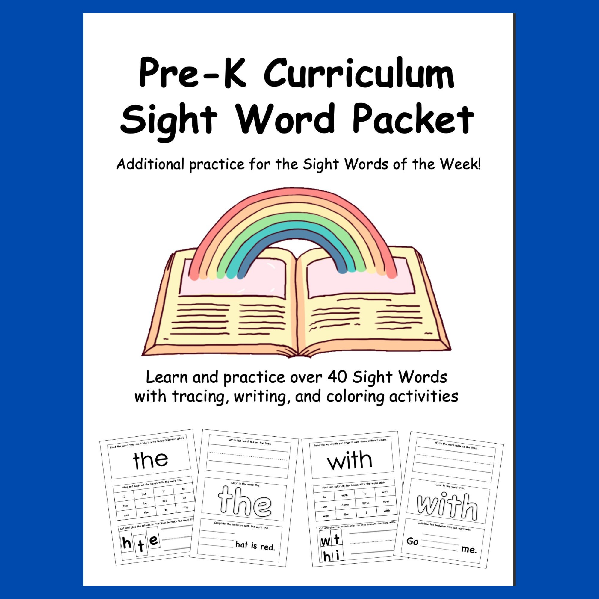 Sight Word Packet - Etsy