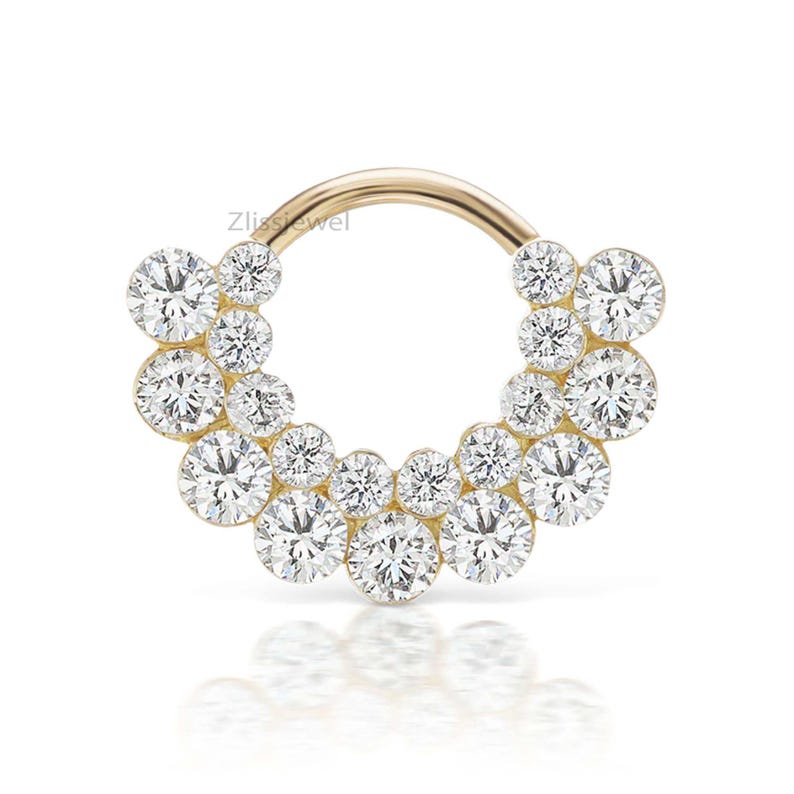 Eloise 14K Gold Invisible Setting Septum With Round Lab Grown Diamond ...